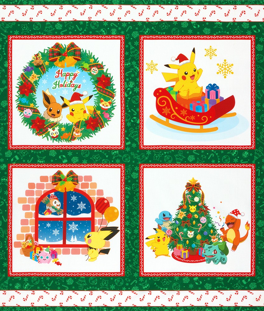 Pikachu's Holiday Panel - Robert Kaufman – The Fox Pattern Co.